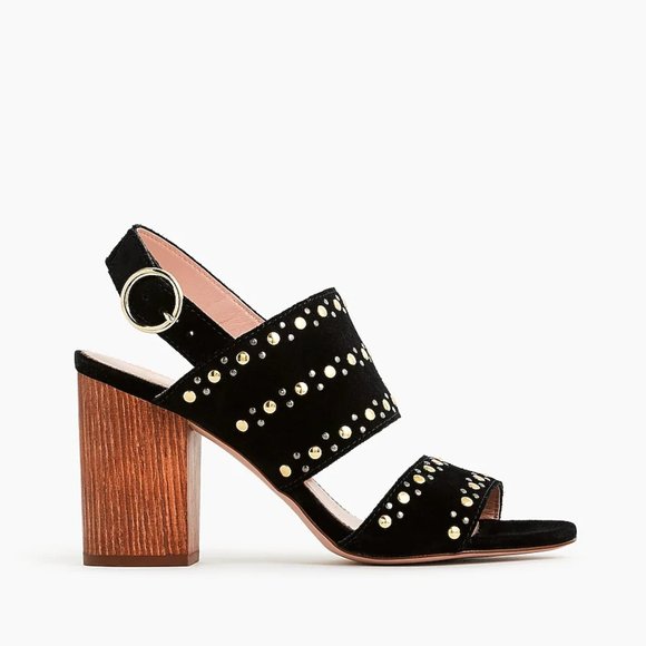 J. Crew | Shoes | Stella Heels Studded Suede J Crew Collection Shoe ...
